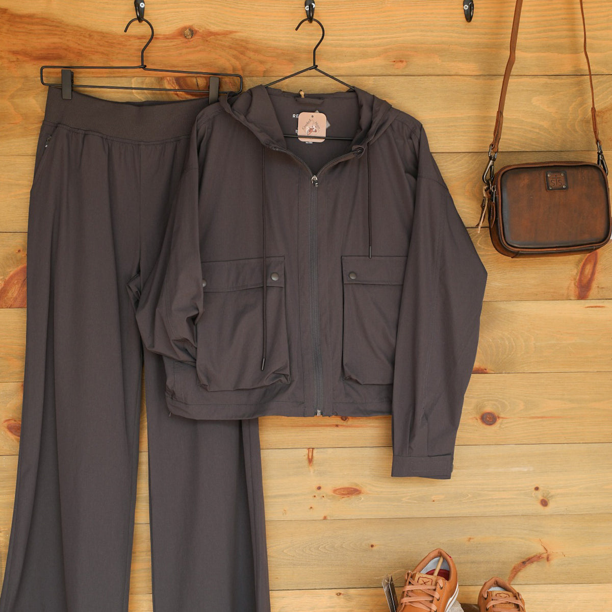Walker Two Piece Charcoal Blue Jogger Set | Crooked Horn Company