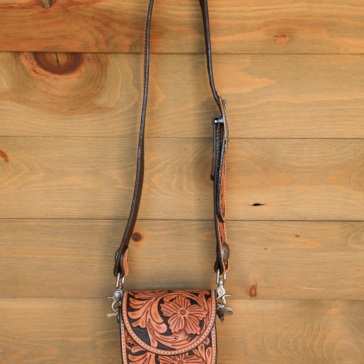 Double J Saddlery Tooled Leather Small Saddle Bag | Crooked Horn Co ...