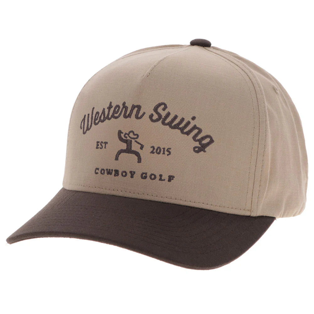 Western Swing Tan Cowboy Golf 5-Panel Hat | Crooked Horn Company