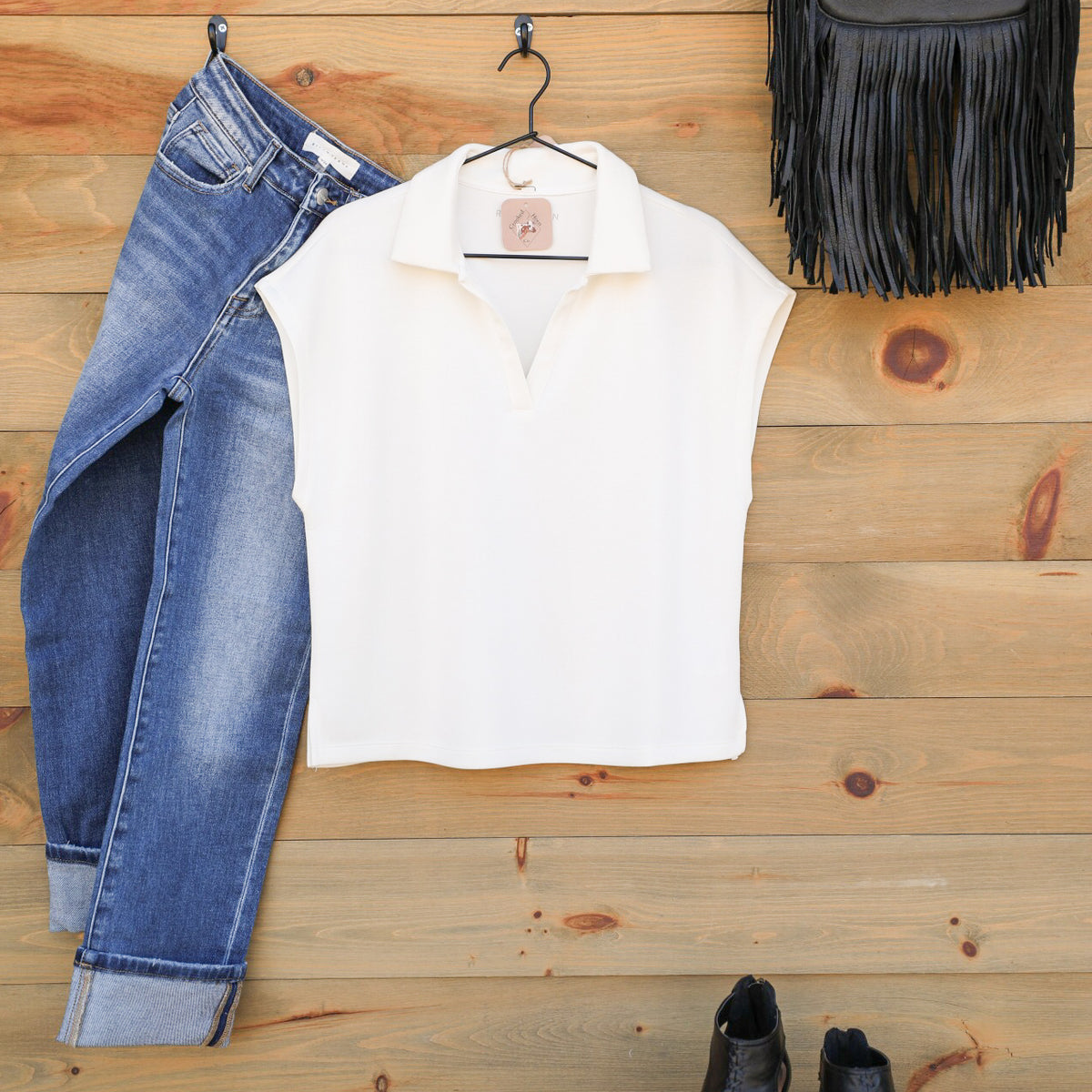 Kris Popover Dolman Sleeve Soft White Top | Crooked Horn Company